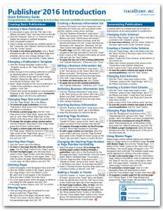 Publisher 2016 Quick Reference Guide – TeachUcomp, Inc.